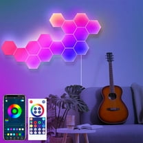 RGB LED Hexagon Light Panels, 8 Pack with APP, Remote, Music Sync for ...