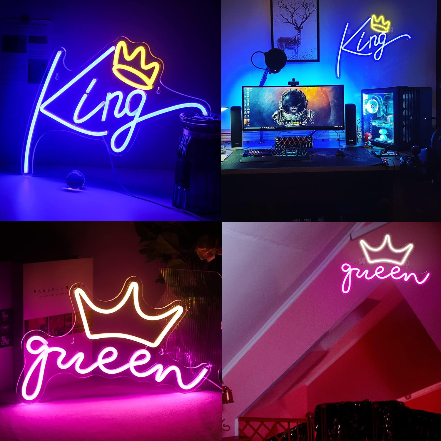 Lapalife King LED Neon Sign Light with On/Off Switch Home Decoration ...