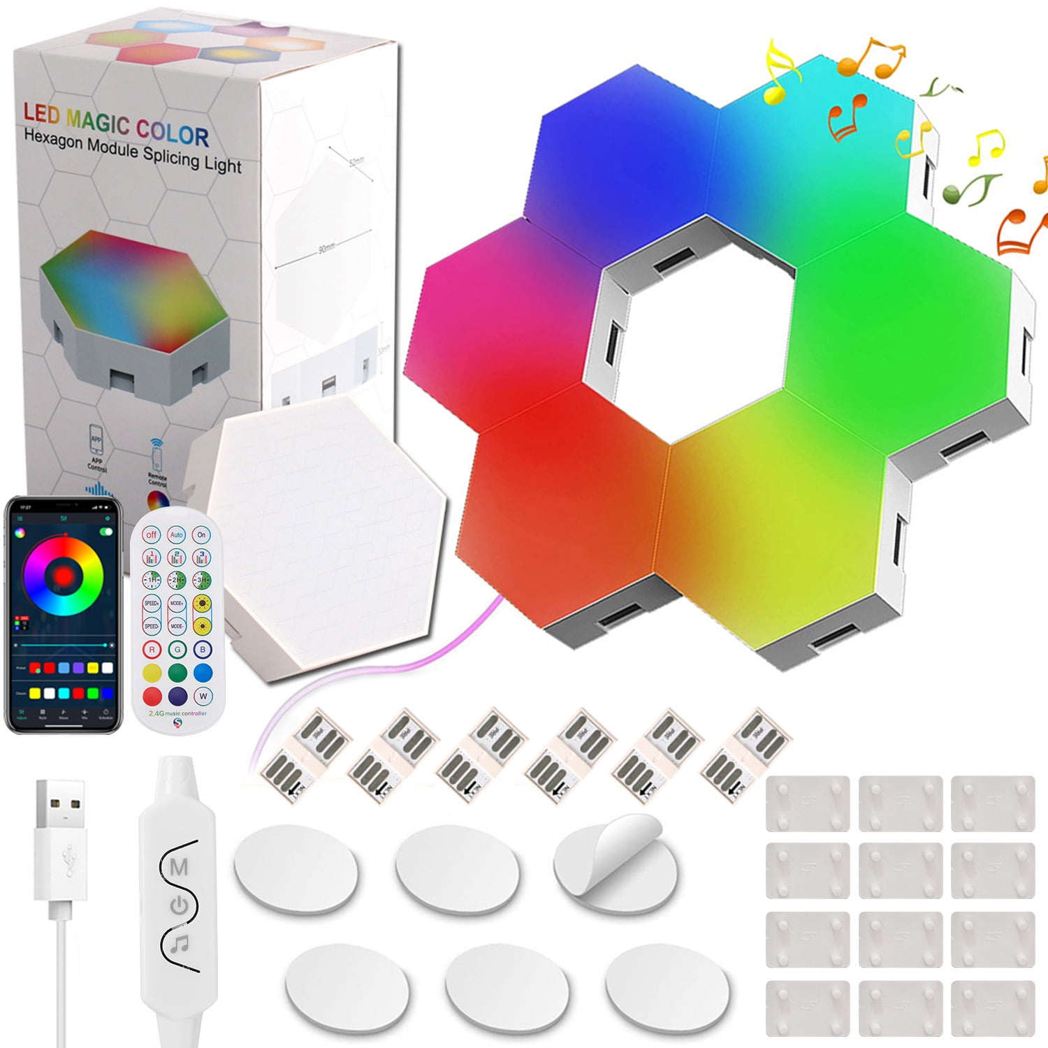 Lapalife LED Hexagon Lights Smart Hexagon Table and Wall Lights ...