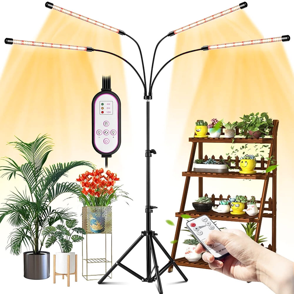 Lapalife LED Plant Grow Lights for Indoor Plants with Stand, 4 Head ...