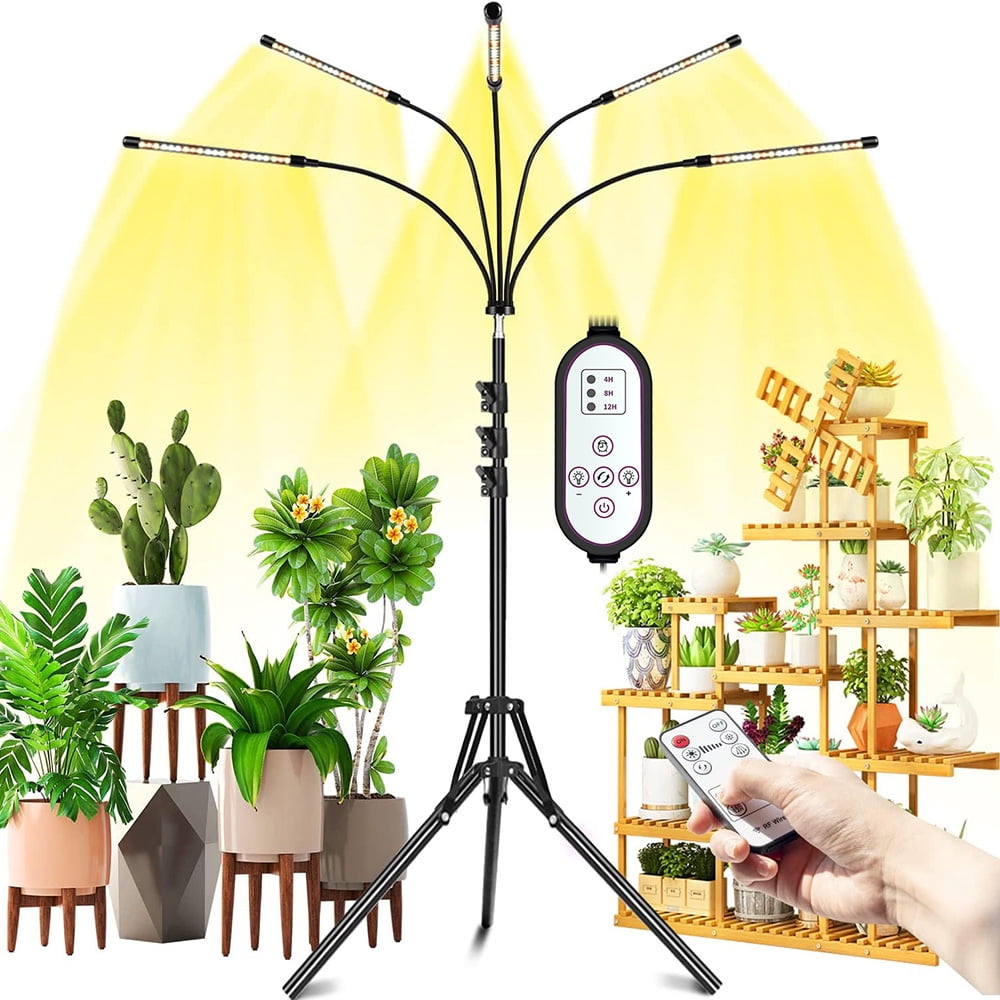 LAPA Life LED Plant Grow Lights, Adjustable Gooseneck, 5 Head, Full ...