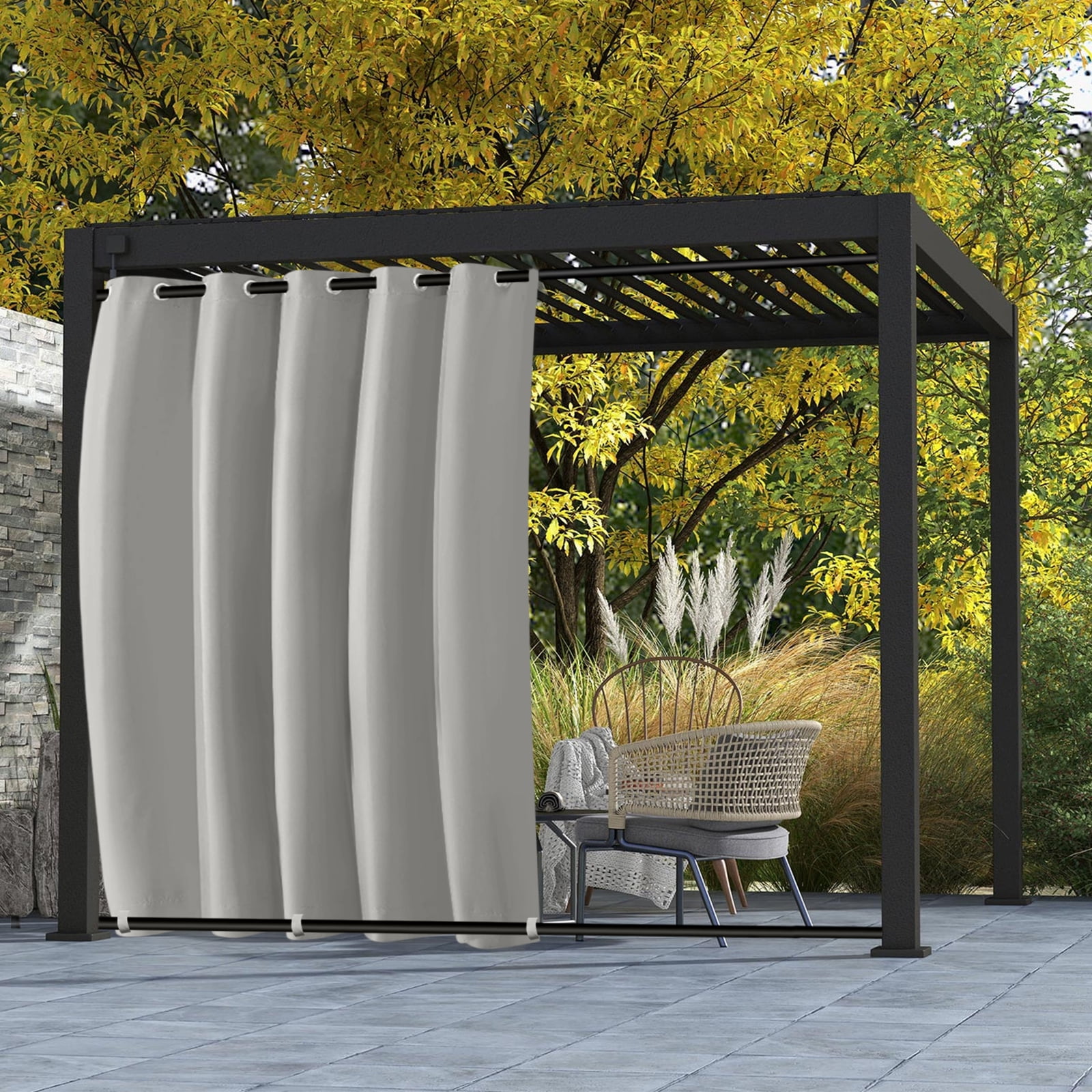 Lapalife Outdoor Curtains for Patio Waterproof 71 x 108 in Windproof ...