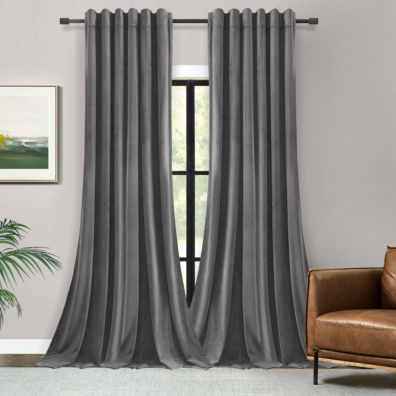 Lapalife Velvet Curtains for Bedroom, 108 Inch Thermal Insulated Room ...