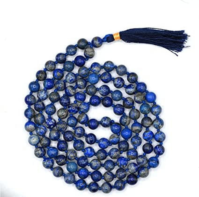 Lapis Lazuli Mala Beads 108 Buddhist Prayer Beads Japamala Hand Knotted ...