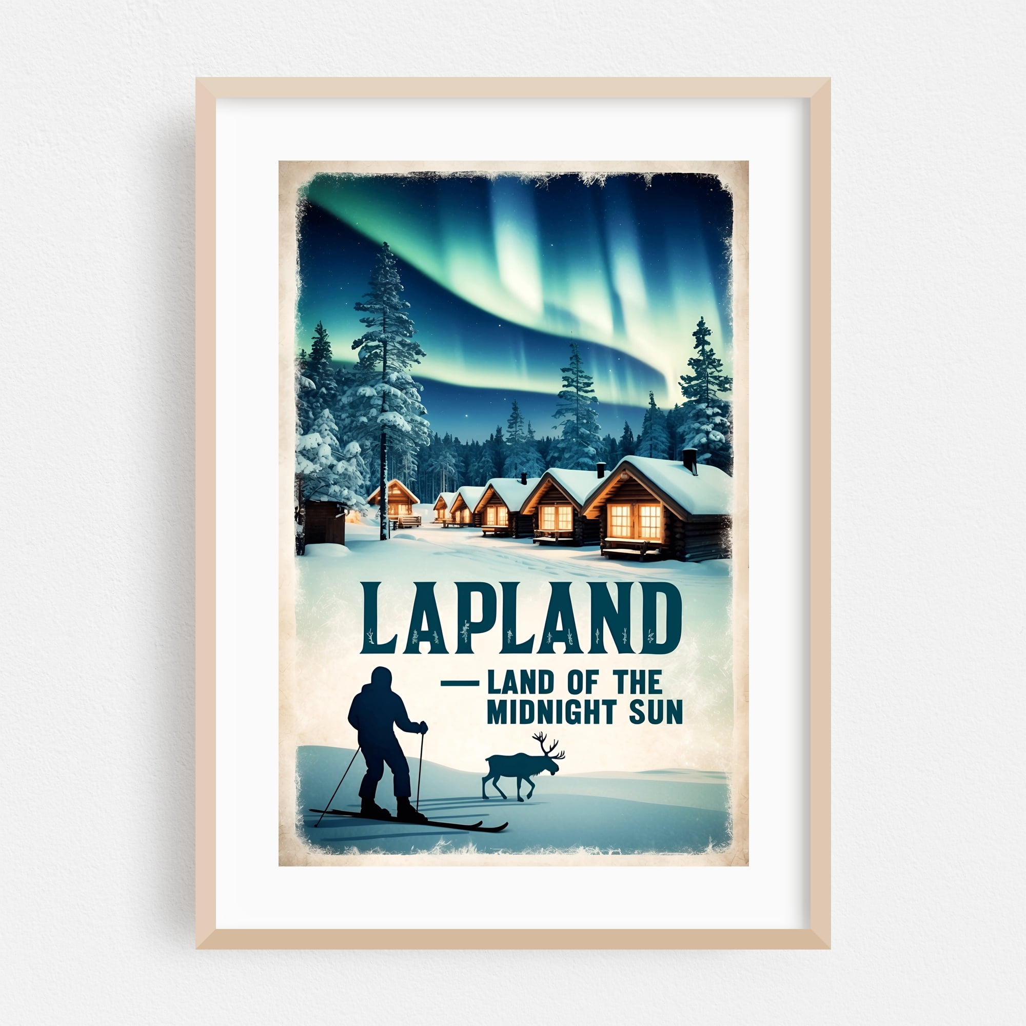 Lapland Vintage Poster – Nordic Winter Art Print - Lapland Finland ...