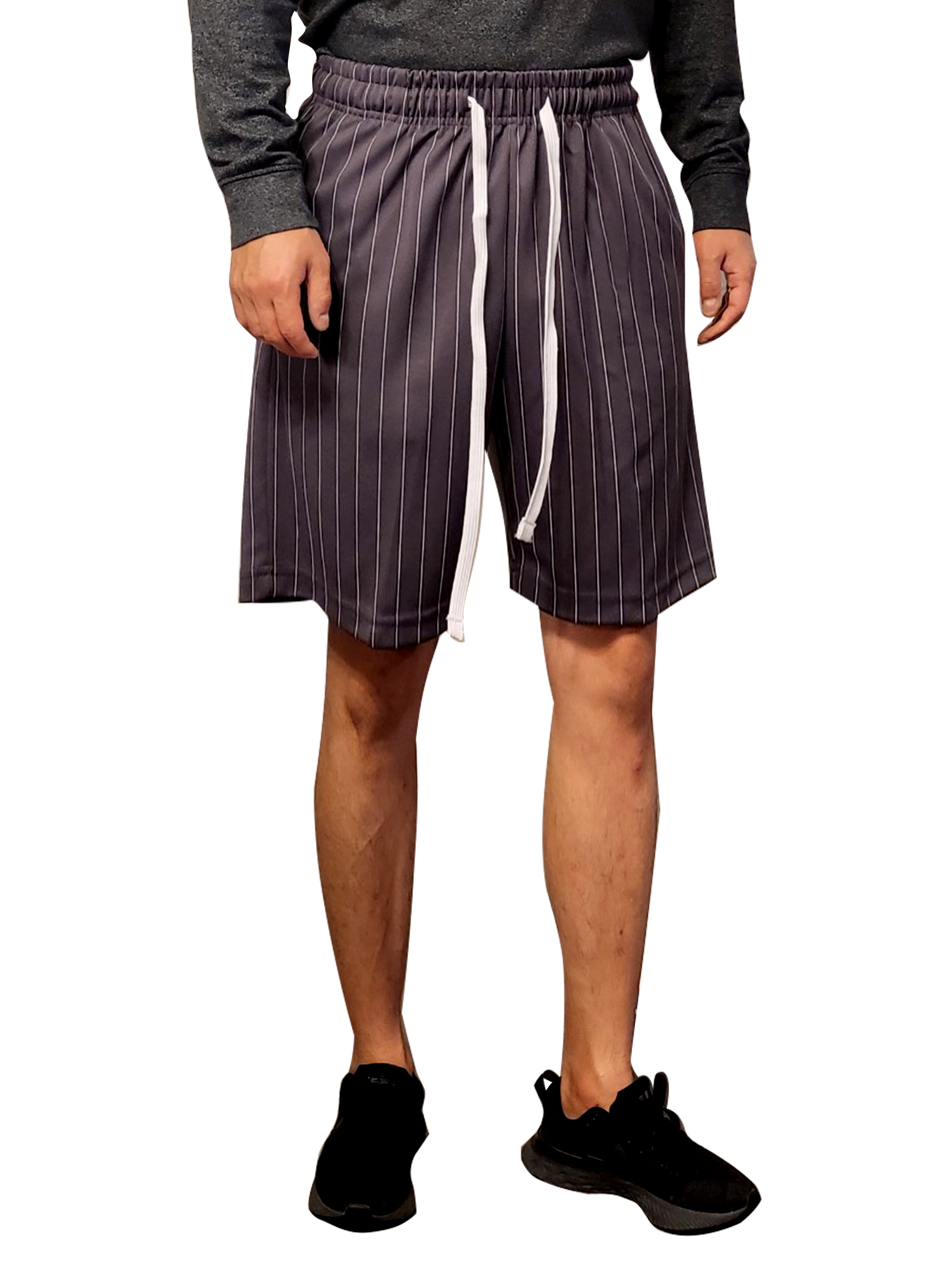Lappel Men's Pinstripe Baseball Training Shorts with Pockets College ...