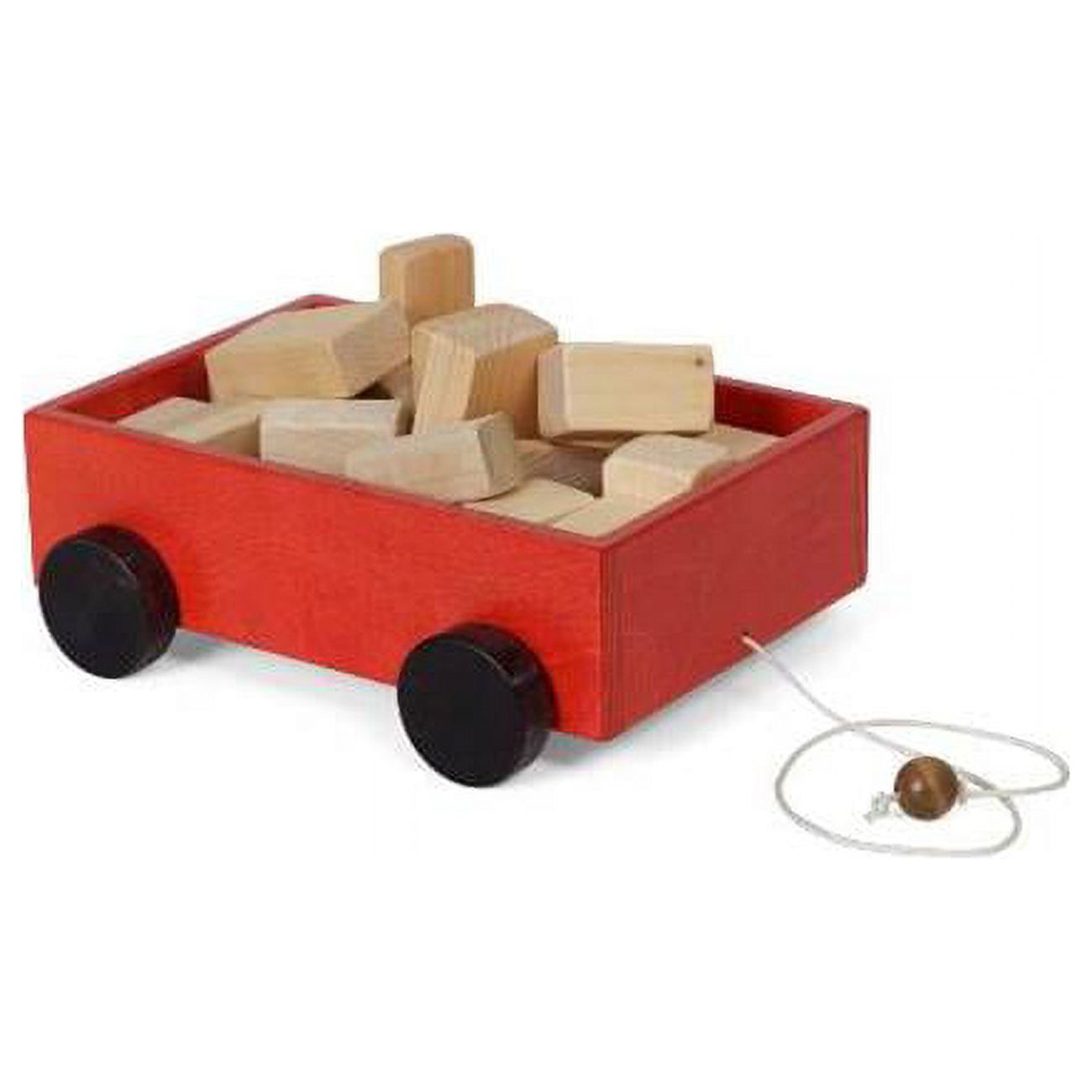 Lapps Toys & Furniture 204 R 30 Piece Wooden Wagon Blocks Set, Red ...