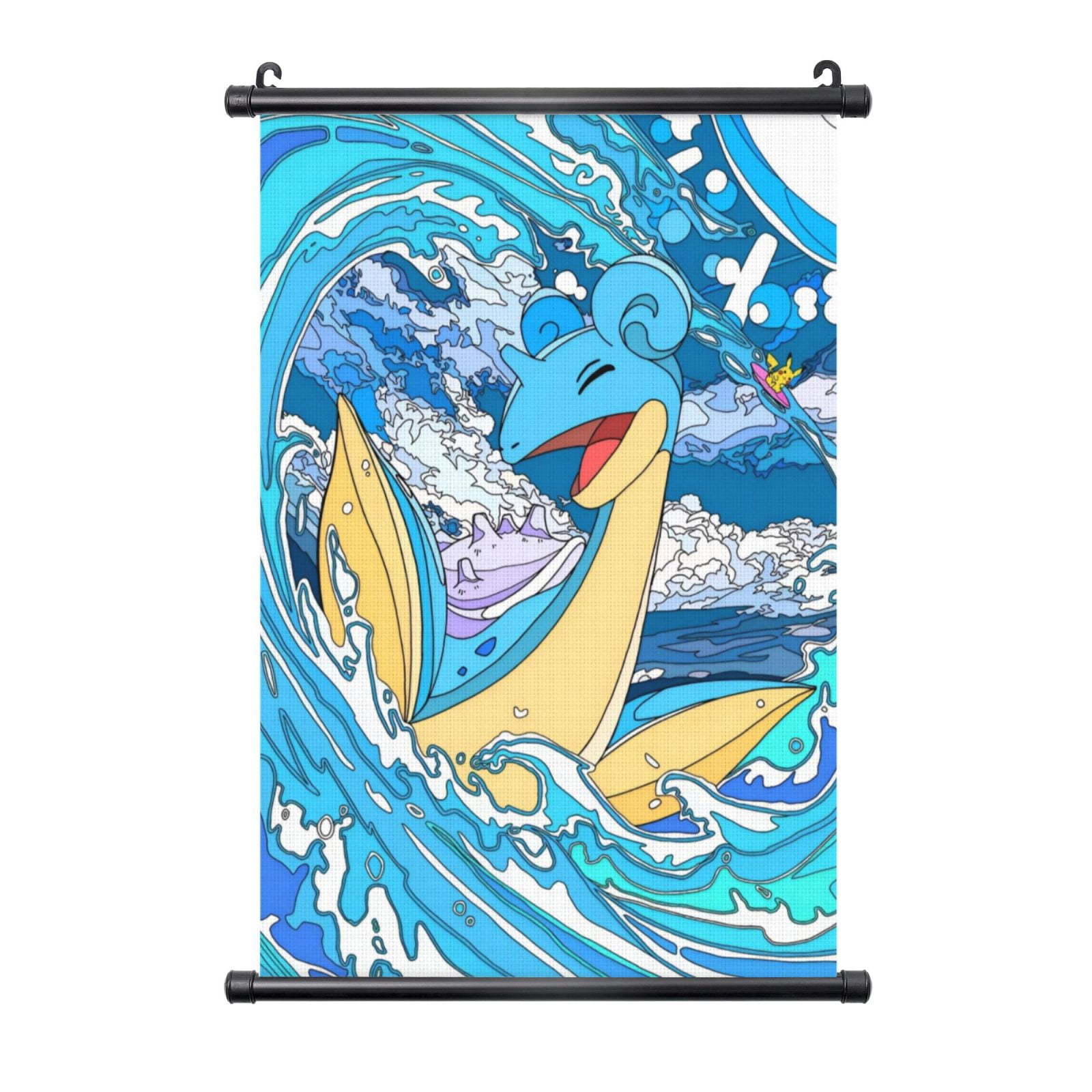 Lapras Poster Plastic Shaft Wall Hanging Banner Painting Canvas Artwork ...
