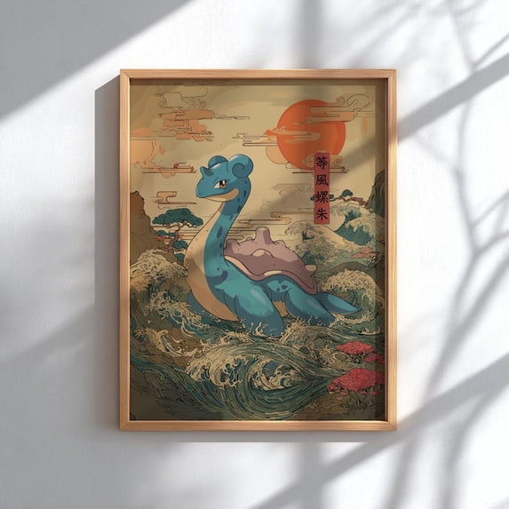 Lapras paintings – posters, wall art inspired by Pokemon 24x36 UNFRAMED ...