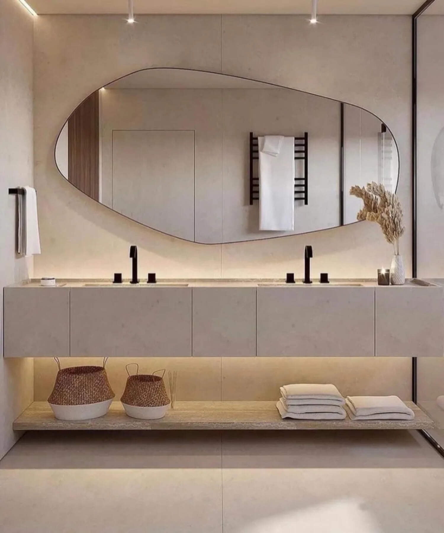 Biga Asymmetrical Mirror Irregular Bathroom Wall Mirror - Walmart.com