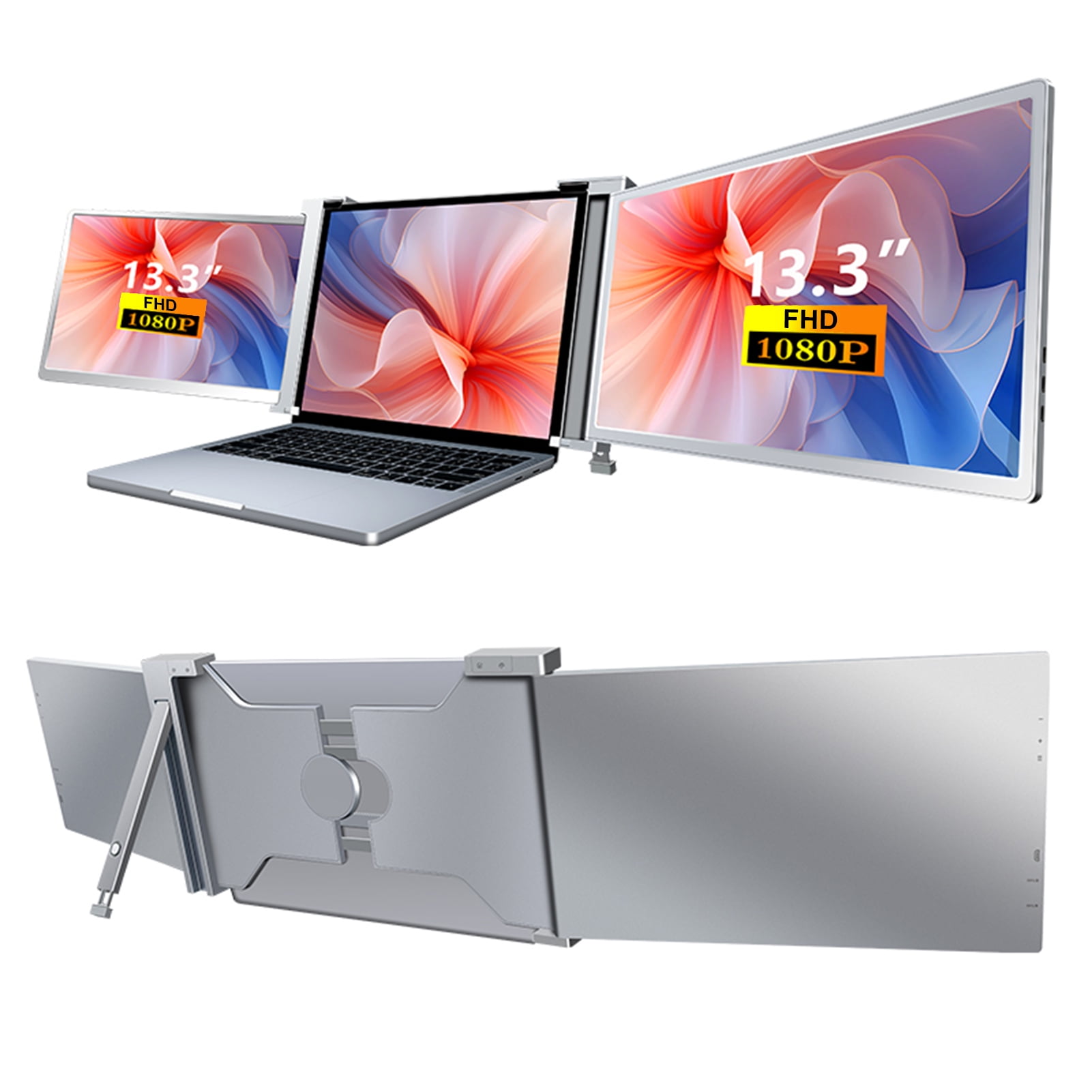 Laptop 13.3" Laptop Screen Extender 1080P FHD Portable Triple Monitor ...