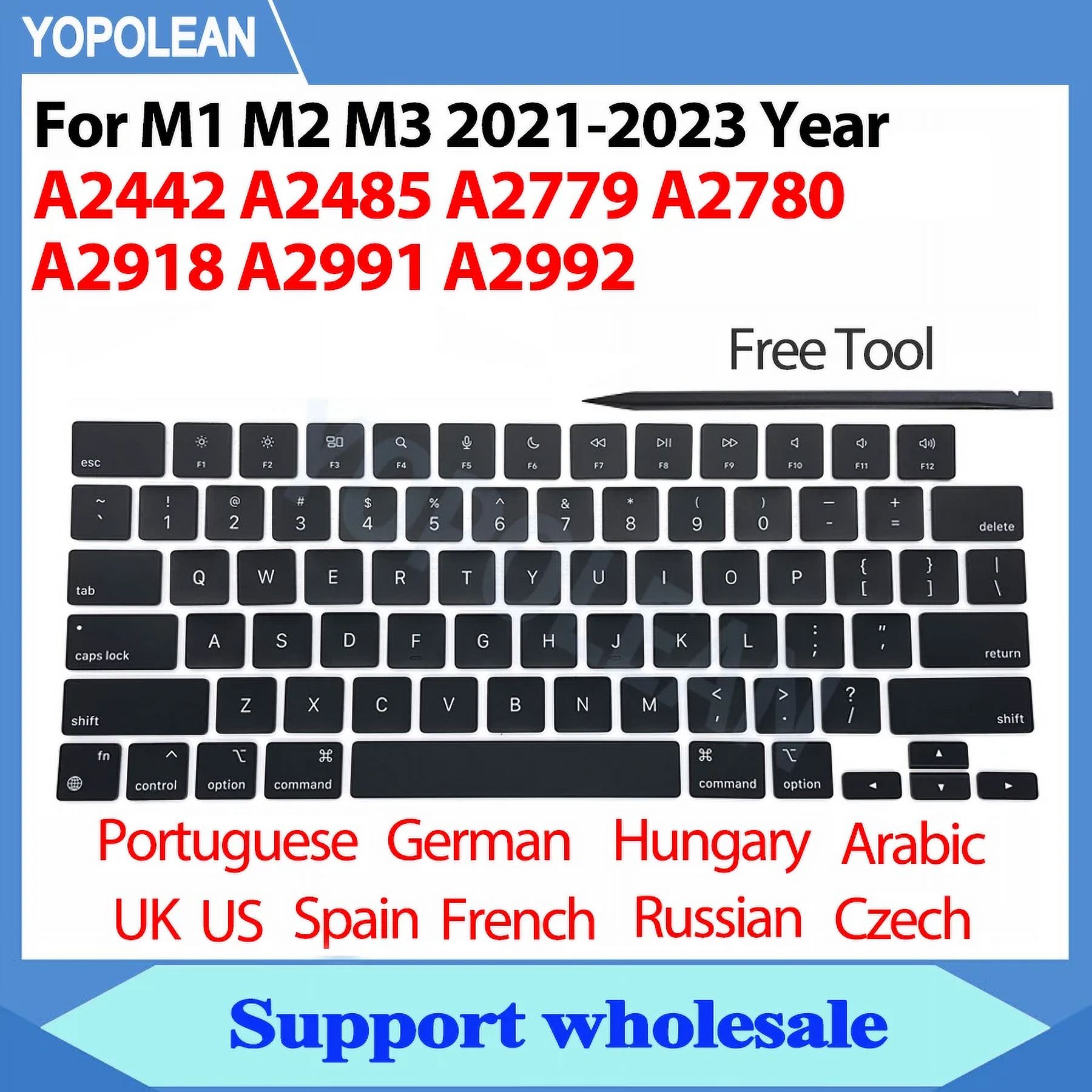 Laptop A2442 A2485 A2779 A2780 A2918 A2991 A2992 Keycaps Keys Key Cap ...