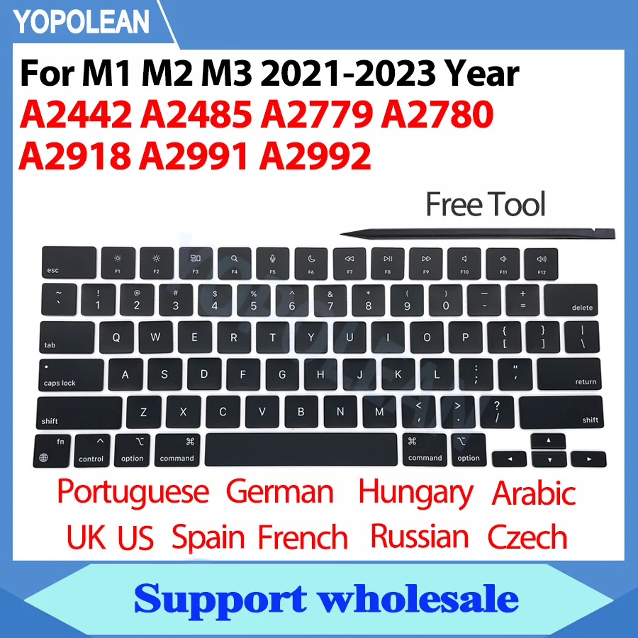 Laptop A2442 A2485 A2779 A2780 A2918 A2991 A2992 Keycaps Keys Key Cap ...