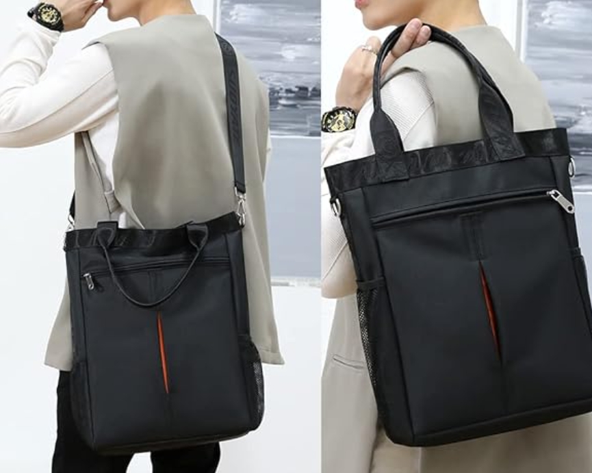 Laptop Backpack, Briefcases for Men, Black Oxford Fabric Simple Casual ...