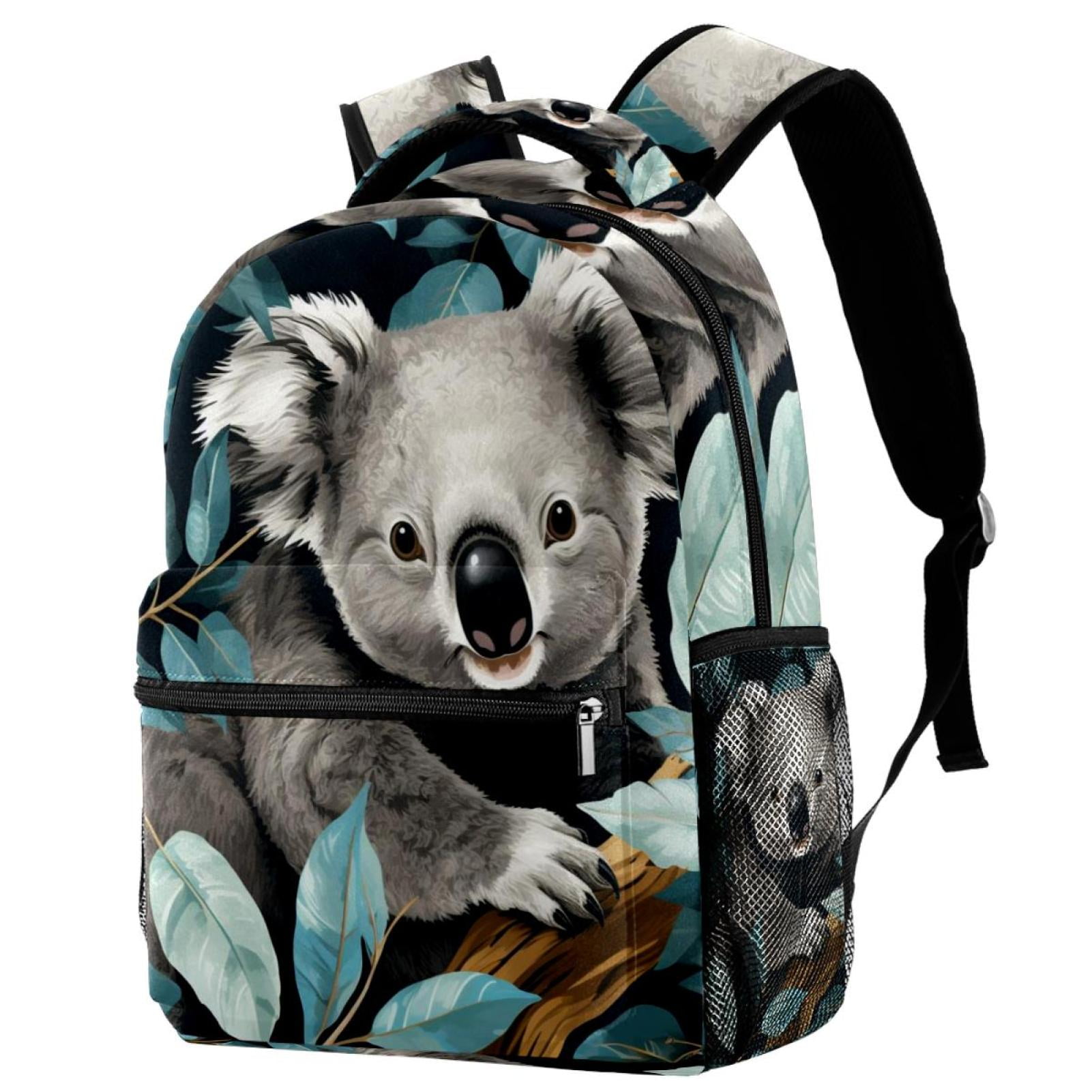 Laptop Backpack Multiple Pocket, Cute Koala and Flowers Leaves Travel ...