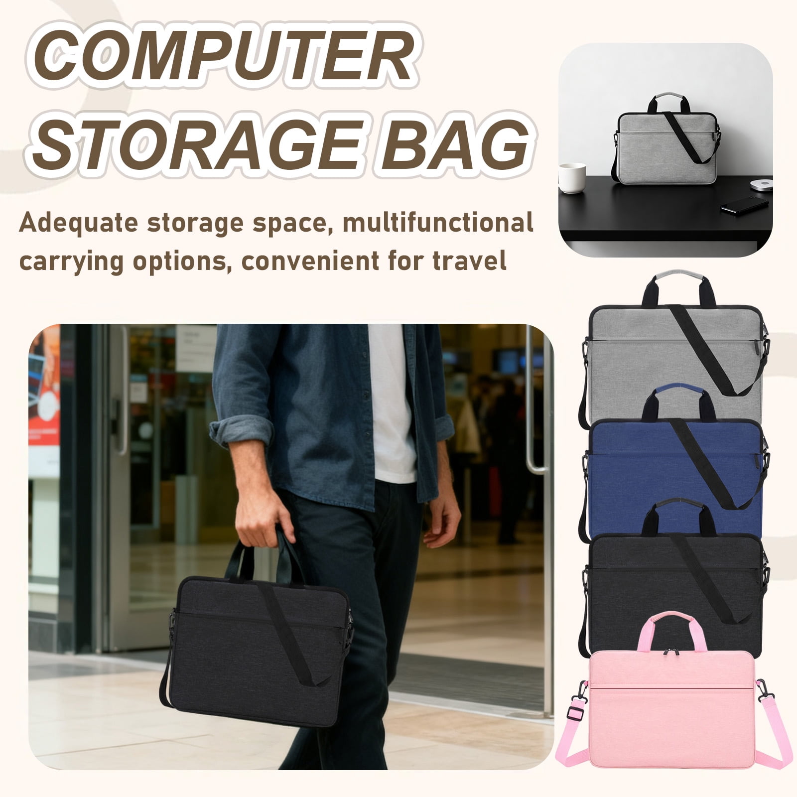 Laptop Bag Briefcase Business Travel Bag Lightweight Design Easy To ...