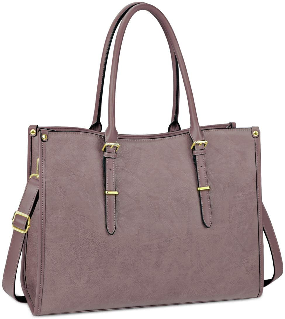 Laptop Bag for Women 15.6 Inch Waterproof Lightweight Leather Laptop ...