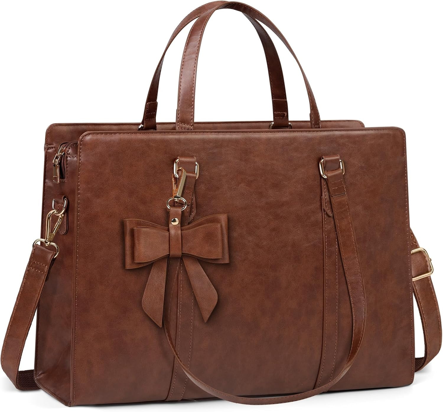 Laptop Bag for Women 15.6 inch Laptop Tote Bag Waterproof Leather Computer Bag Large Lightweight ...