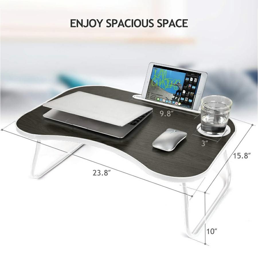 Laptop Bed Stand, Portable Lap Desk with Cup Holder - 23.8"x15.8"x10 ...