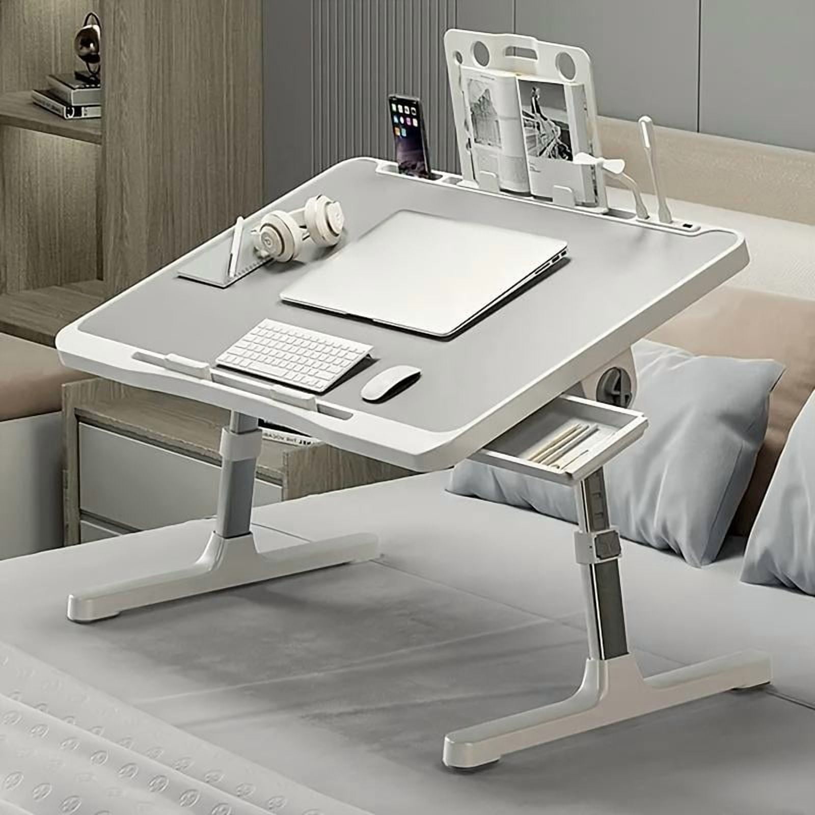 Laptop Bed Table -Adjustable Height, FoldableWith USB Charging Port ...