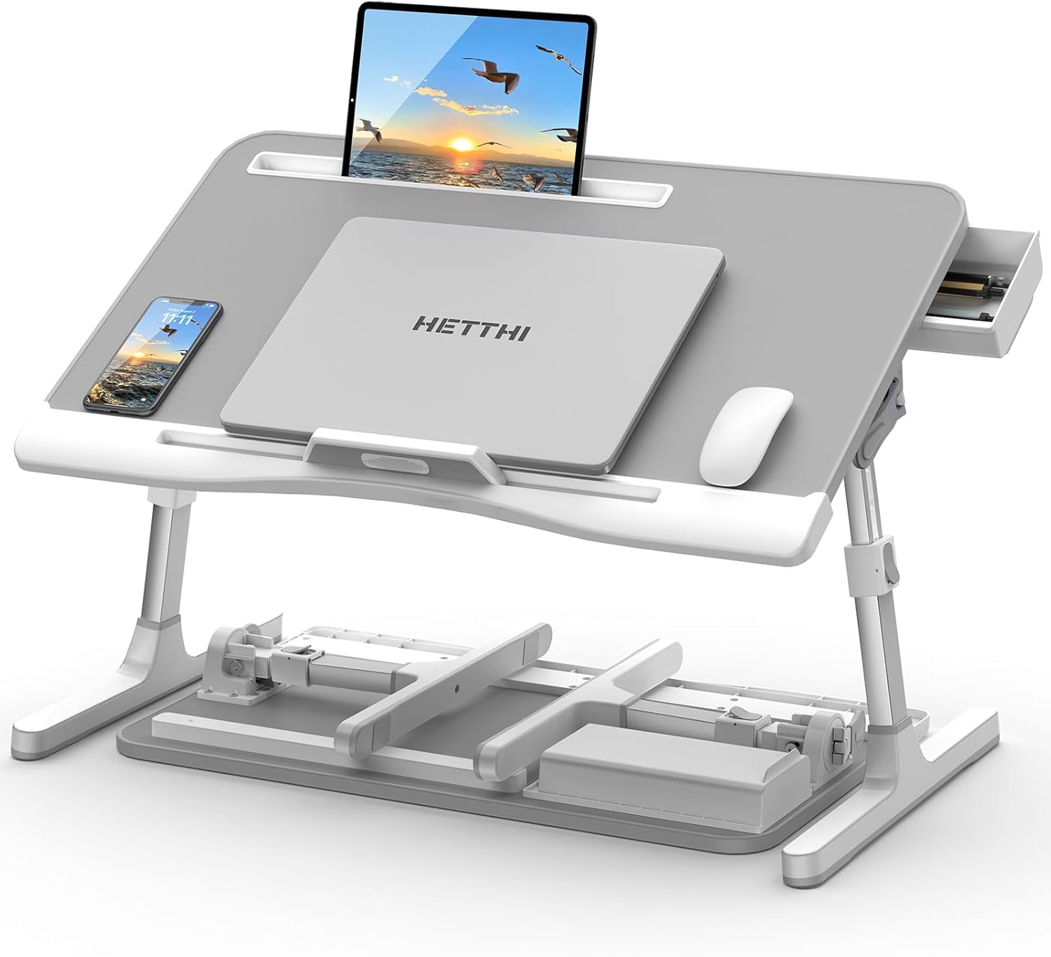 Laptop Bed Table, Height & Angle Adjustable Laptop Desk for Bed with ...