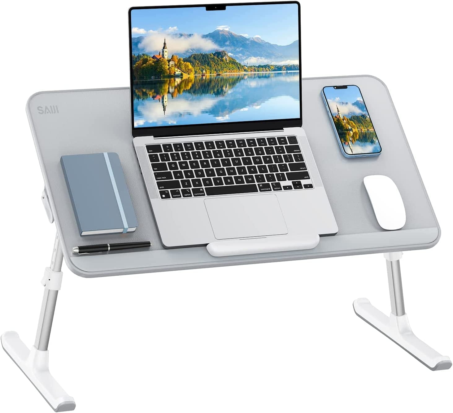 Laptop Bed Tray Table(Large Size), Adjustable Height & Angle Laptop ...