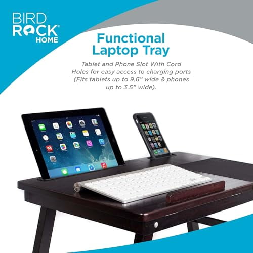 Laptop Bed Tray w/Storage Drawer| Adjustable Folding Legs & Mouse Pad ...