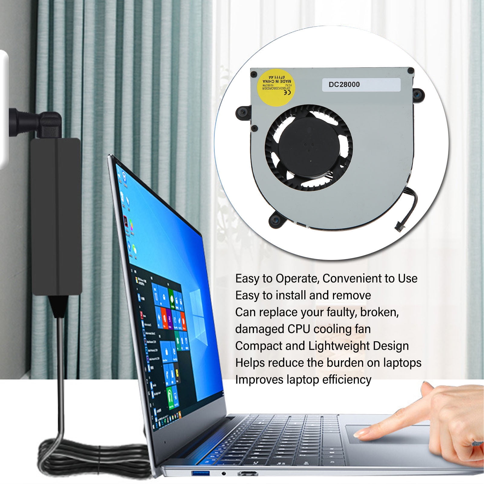 Laptop CPU Cooling Fan 4 Pin Power Connector Replacement Notebook CPU ...