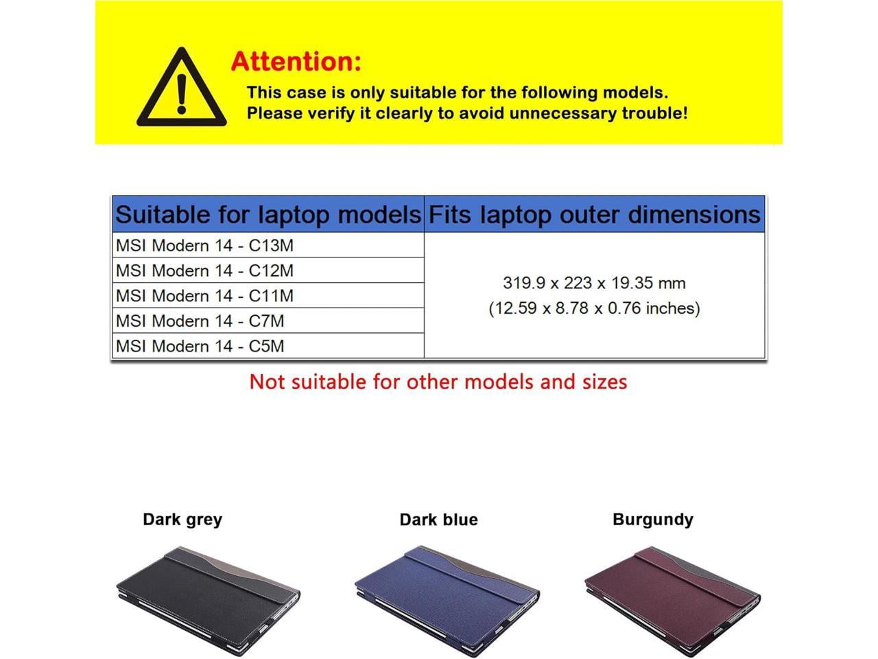 Laptop Case Cover for 14 inch MSI Modern 14 C13M C12M C11M C7M C5M ...