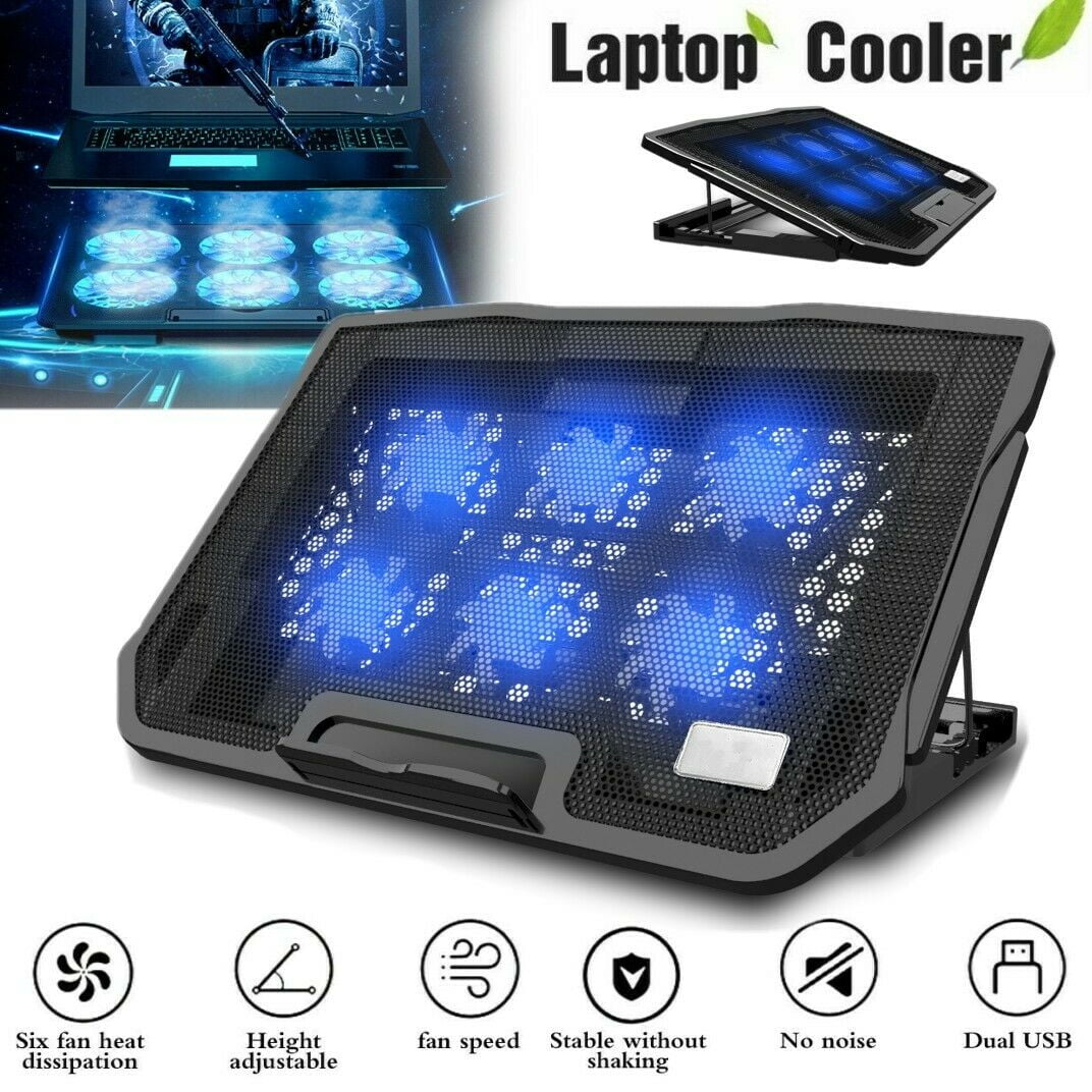 Laptop Cooling Pad, Gaming Laptop Cooler Stand with 6 Silent Big Fans ...
