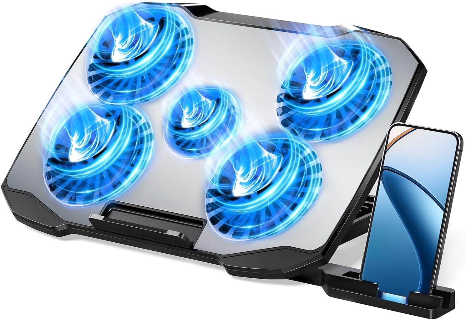 Laptop Cooling Pad,Gaming Laptop Cooler with 5 Quiet Fans for 12-15.6 ...
