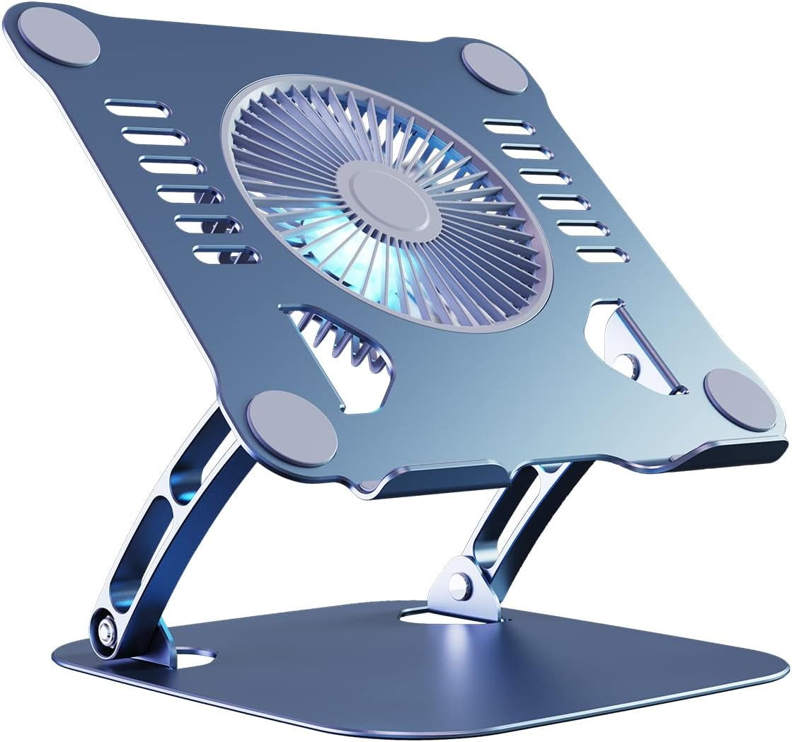 Laptop Cooling Stand with 3 Speed Fan, Adjustable Height Laptop Stand ...