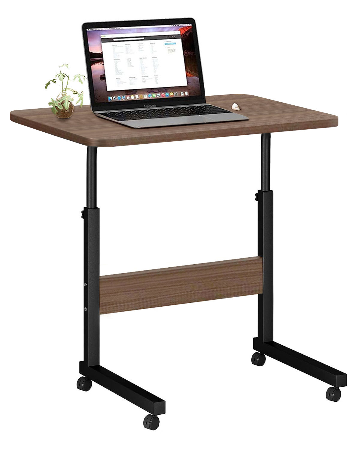 UBesGoo Adjustable Laptop Table, Portable Standing Desk, Rolling ...