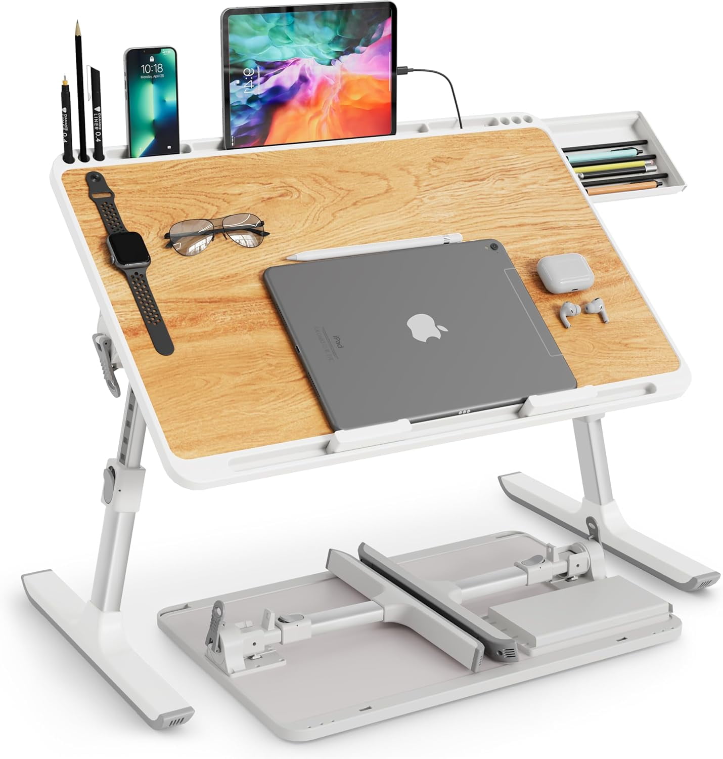 Laptop Desk for Bed, Height & Angle Adjustable Laptop Stand for Bed,X ...