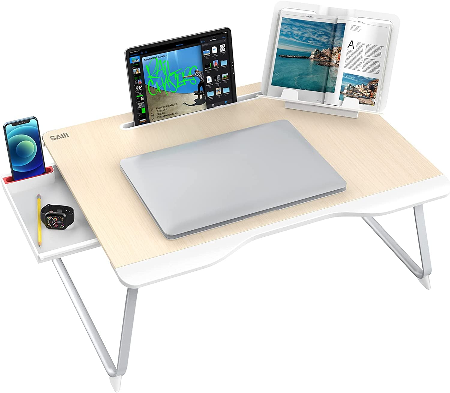 Laptop Desk for Bed, XX-Large Foldable Bed Tray Table for Eating ...