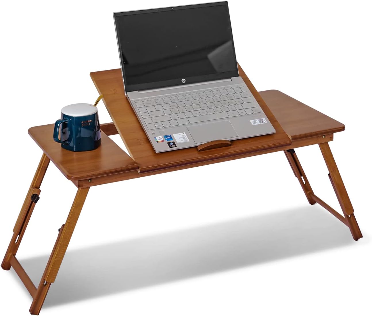 Laptop Desk For Bed With Adjustable Tilting Top, Bamboo Bed Sofa Couch ...
