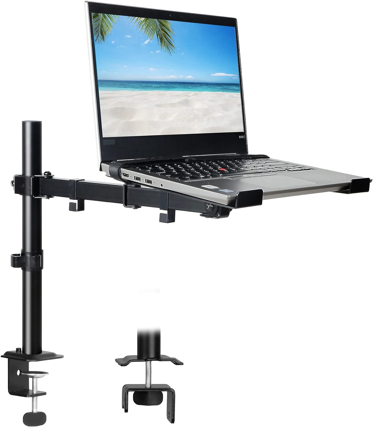 Laptop Desk Mount, Single Laptop Stand Arm with Vented Tray for 17 inch ...