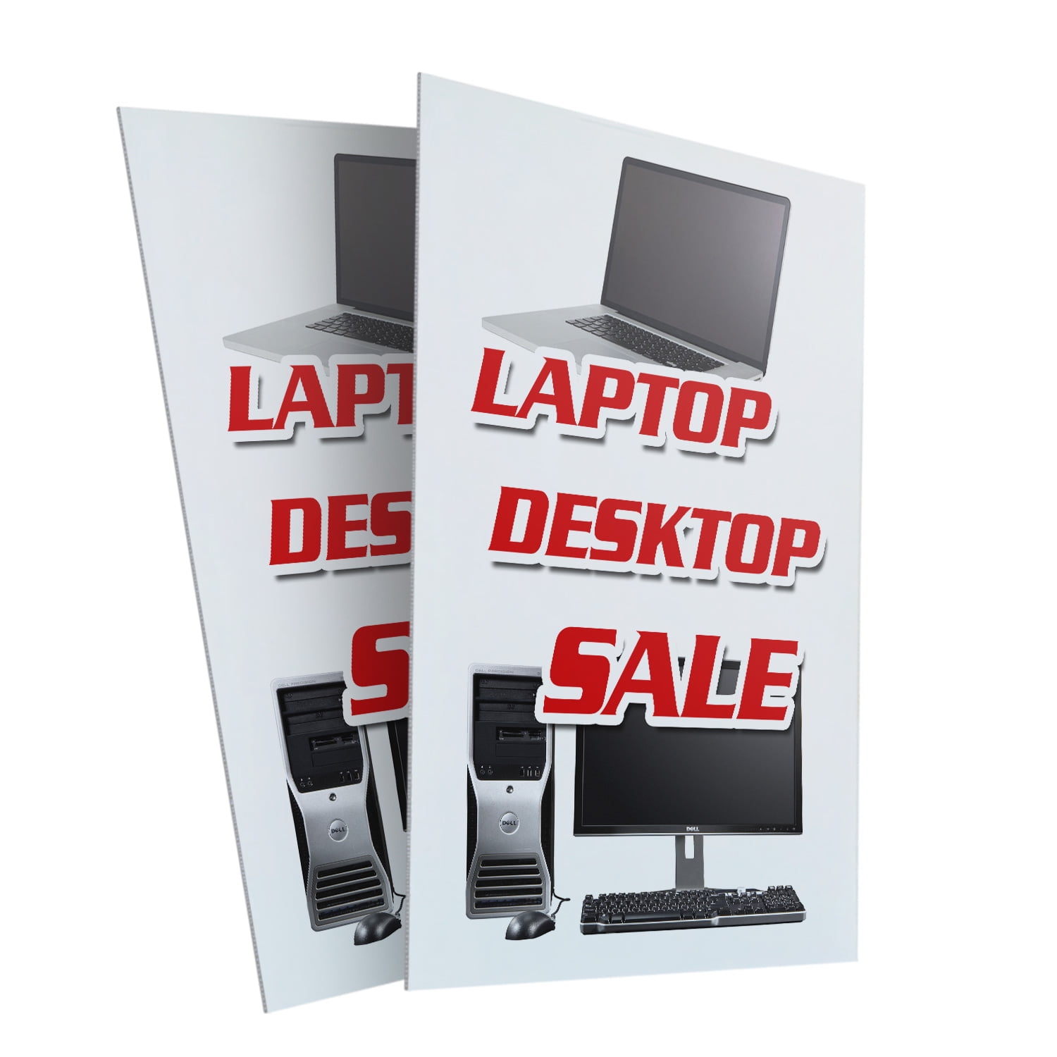 Laptop Desktop Sale (2-PACK) 24" x 36" Plastic Signs | Sign Insert 4mm ...