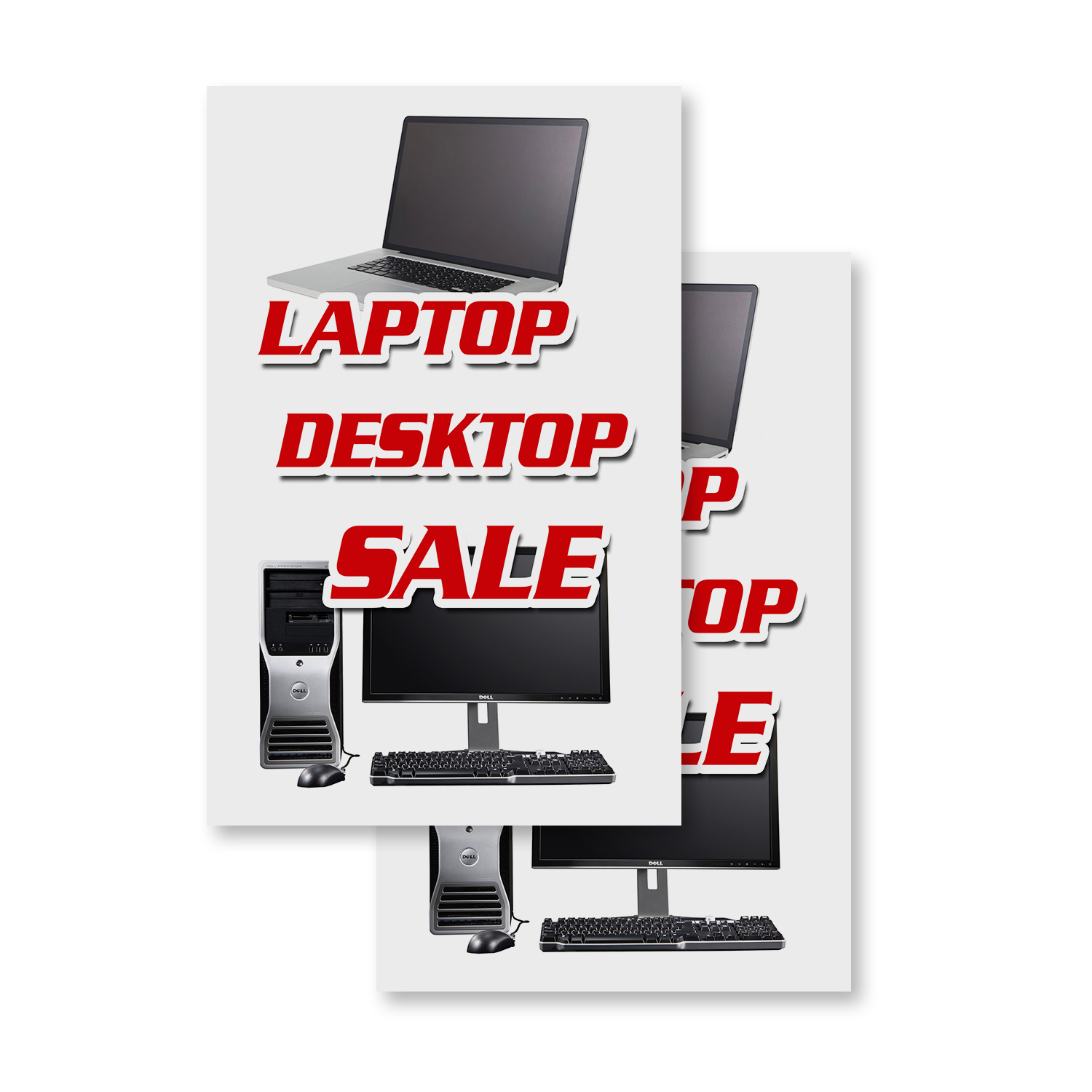 Laptop Desktop Sale (2-PACK) 24" x 36" Vinyl Decals | Sign Insert Peel ...