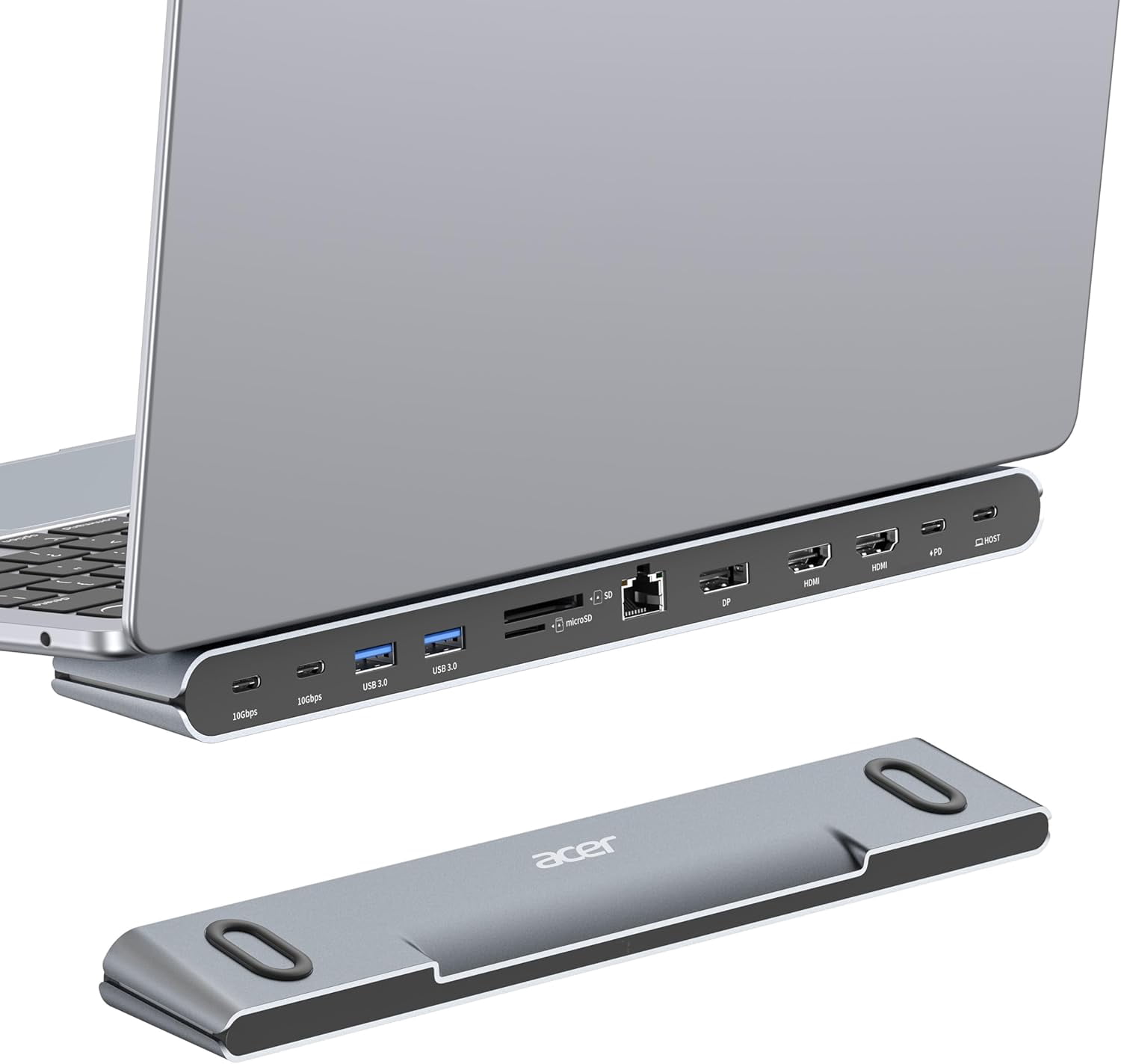 Laptop Docking Station Stand, 11-in-1 USB C 3 Monitors with DP 8K ...