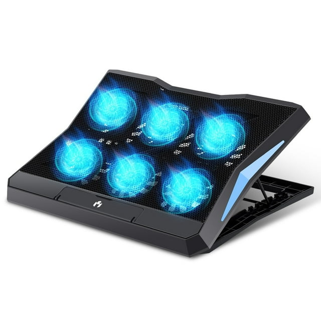 Air Cooling Laptop Pad, 6 Quiet Fans, for 12-17'' Devices, Adjustable ...