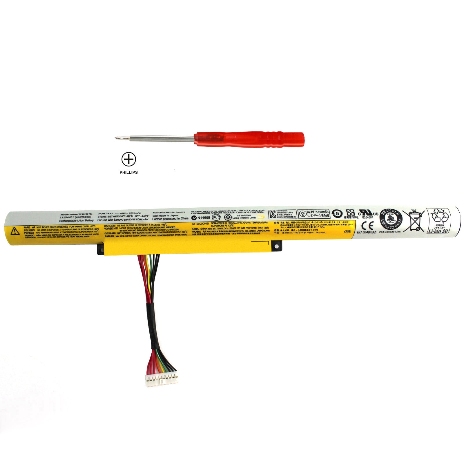 Laptop L12S4K01 Z400 4INR19/66 Battery for Lenovo IdeaPad Z400A Z400S ...
