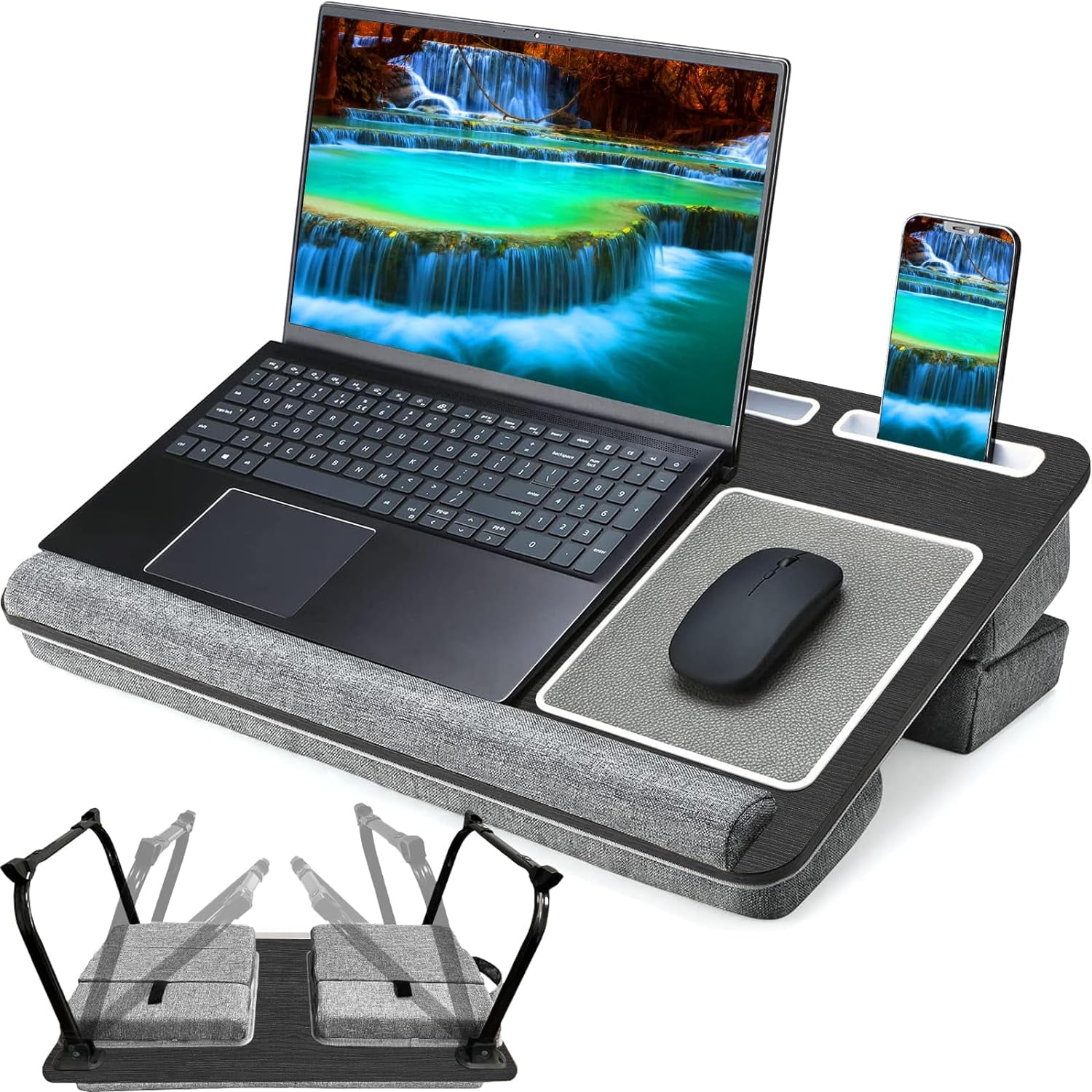 Laptop Lap Desk, 17" Portable Lap Pad for Bed, Foldable Table with ...