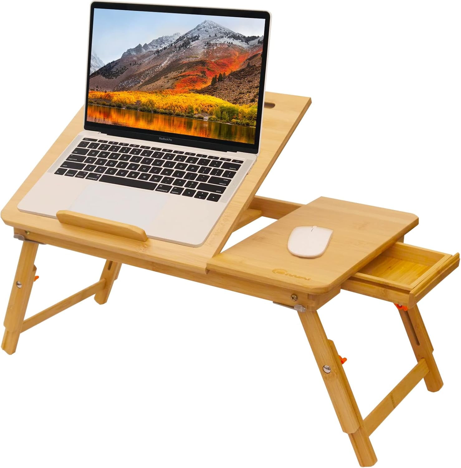 Laptop Lap Desk, Laptop Bed Tray Table, Bamboo Adjustable Angle and ...