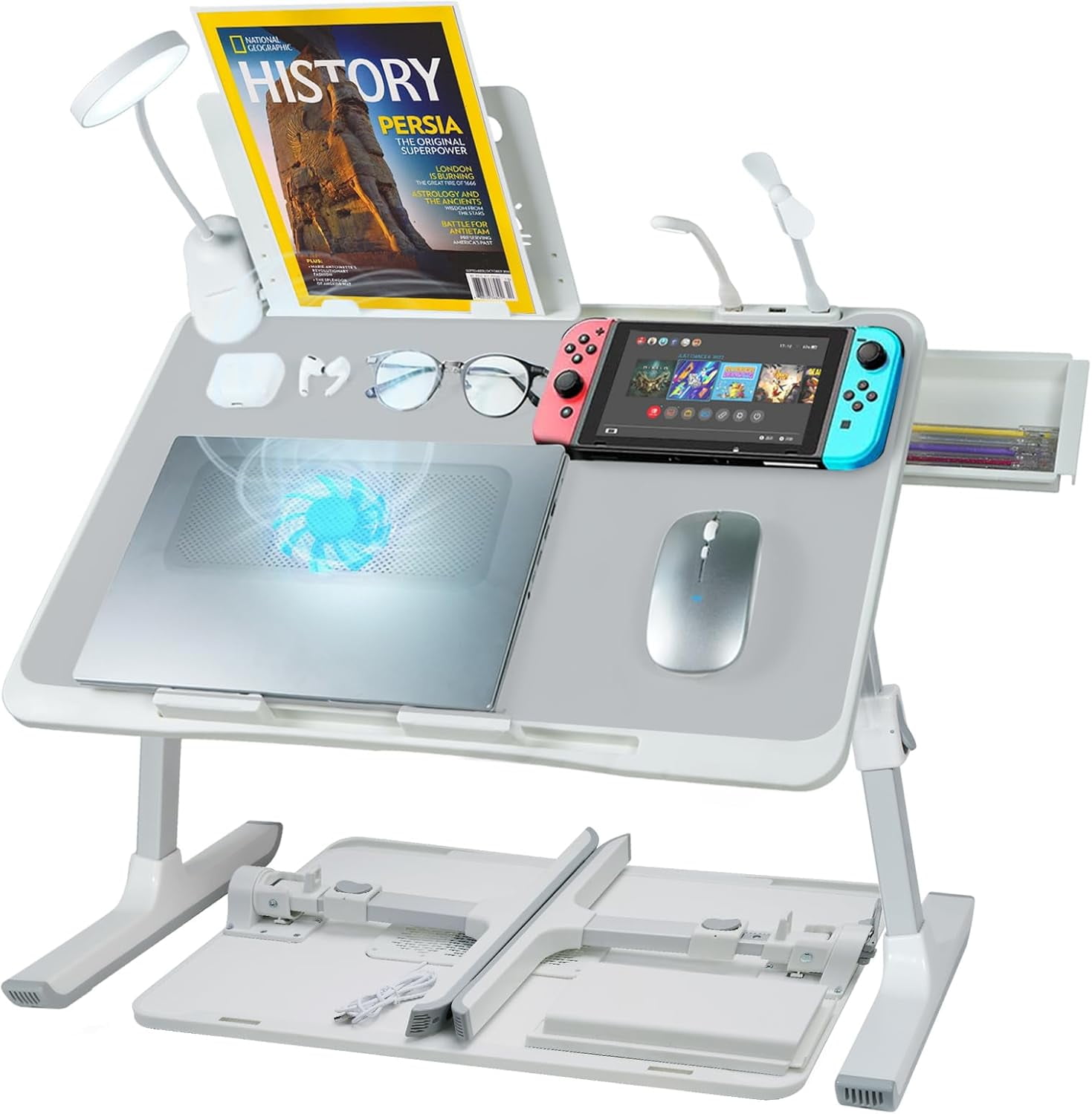 Laptop Lap Desk,Laptop Lap Desk 【Include Cooling Fan】,Adjustable Lap ...