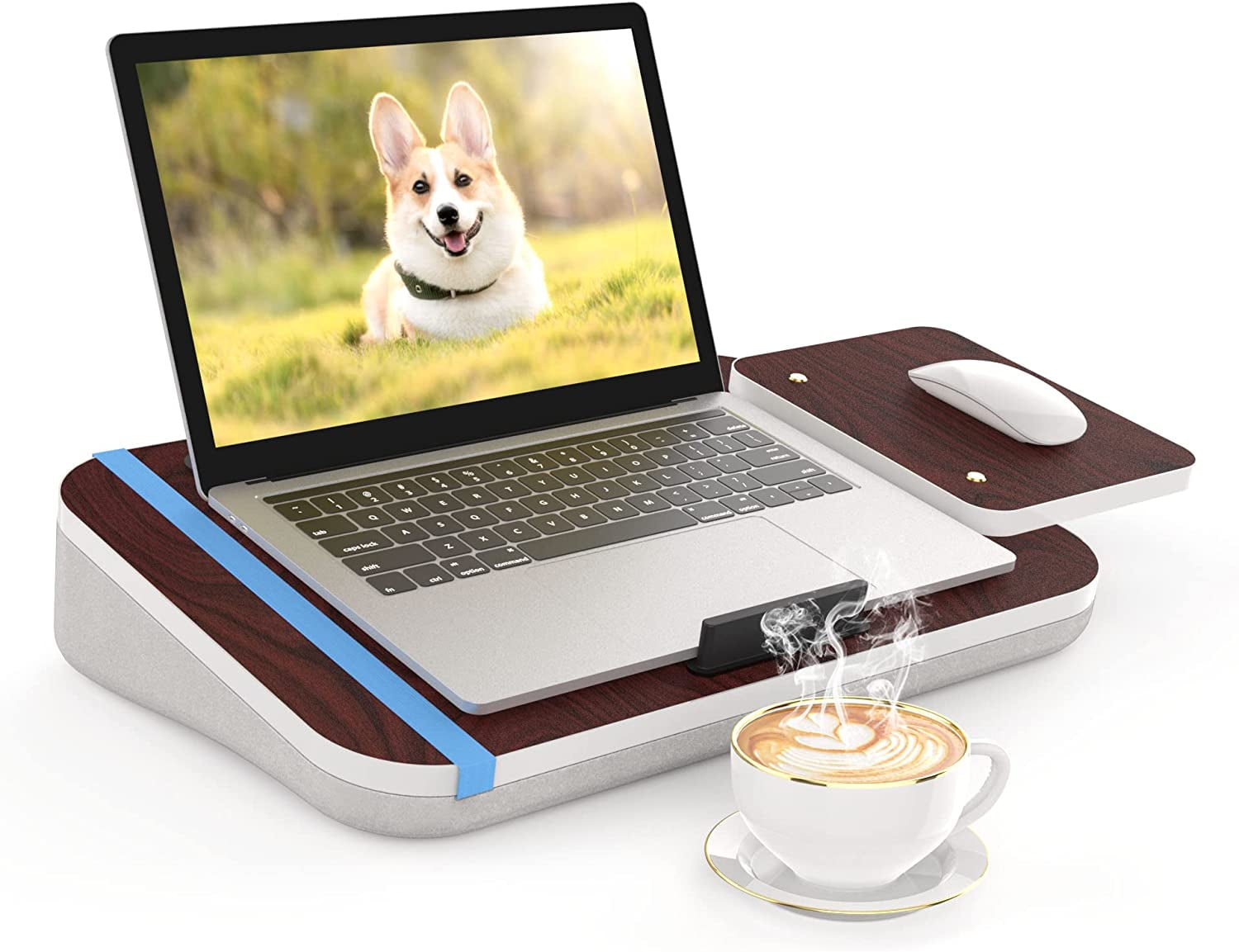 Laptop Lap Desk with Cushion, Tablet Holder and Detachable Mouse Tray ...