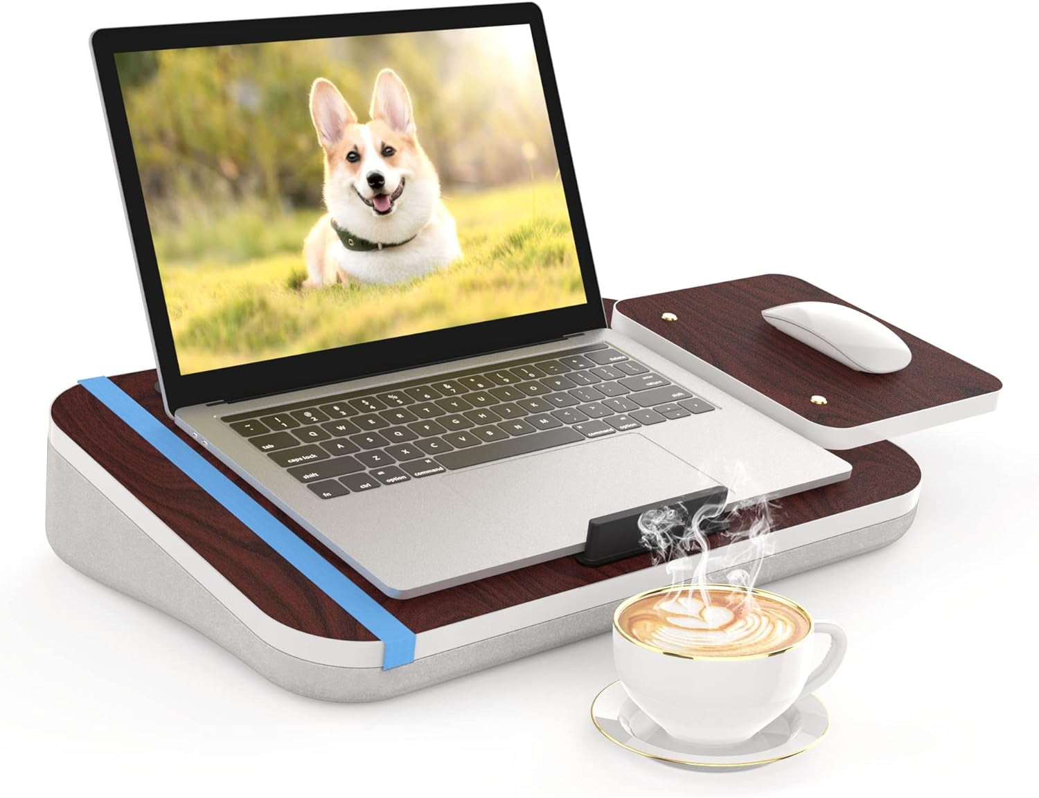Laptop Lap Desk with Cushion, Tablet Holder and Detachable Mouse Tray ...