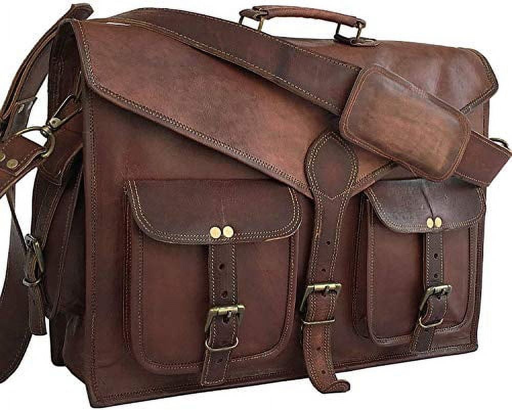 C CUERO DHK Laptop Messenger Bag 17.5 Inch, Vintage Canvas Leather ...
