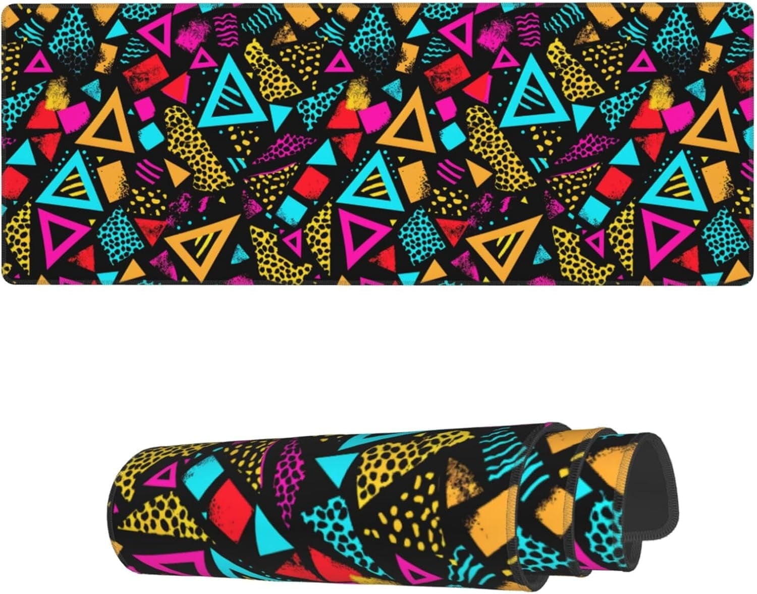 Laptop Mouse Pad Geometric Retro Triangle Pattern Desk Mat with ...