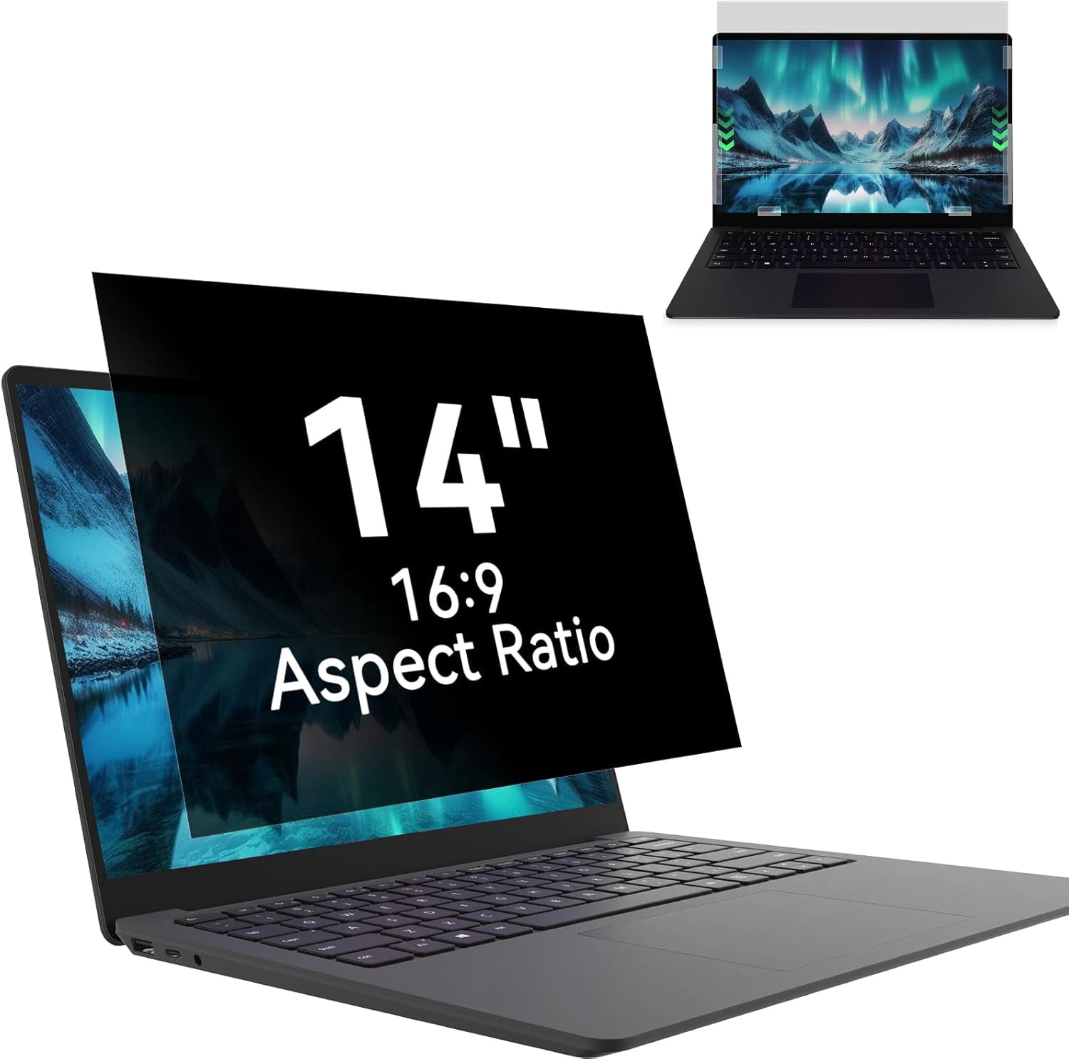 Laptop Privacy Screen 14 Inch, Laptop Screen Privacy Shield 16:9 Aspect ...